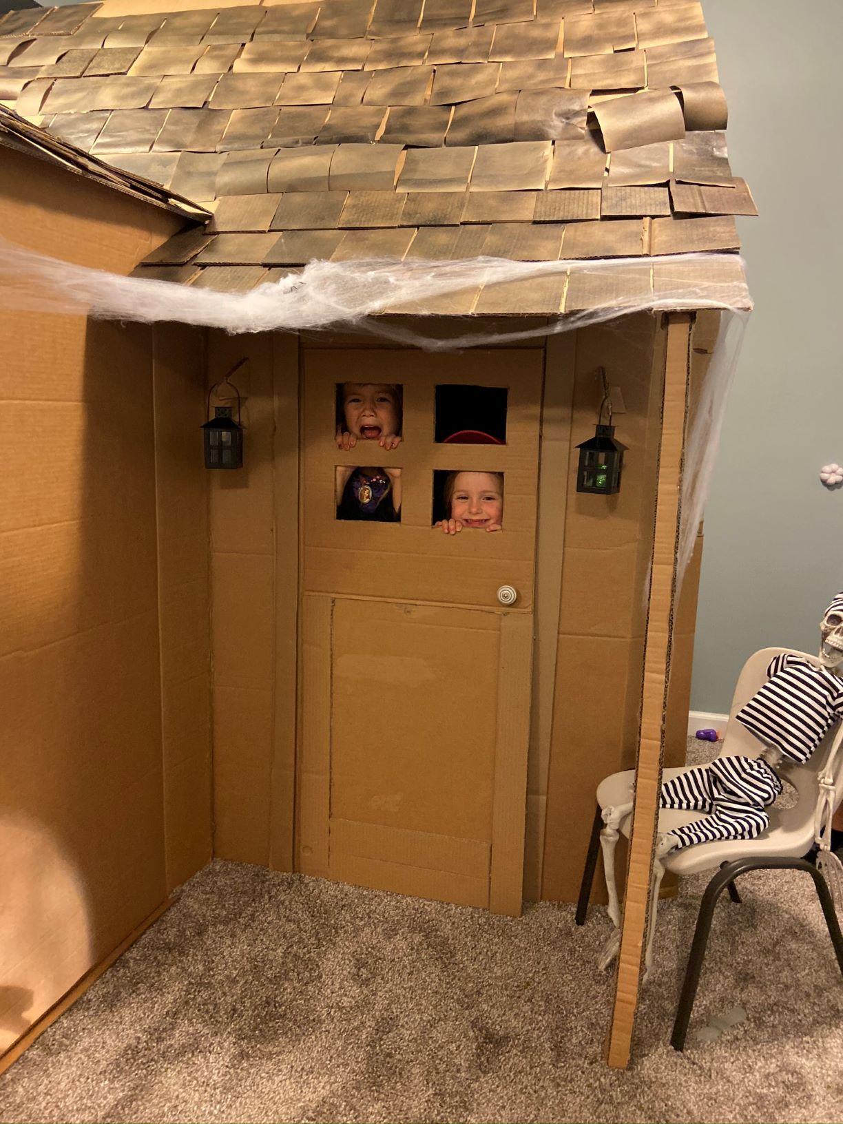 Haunted Cardboard House for your Kids who Love a Little Scare