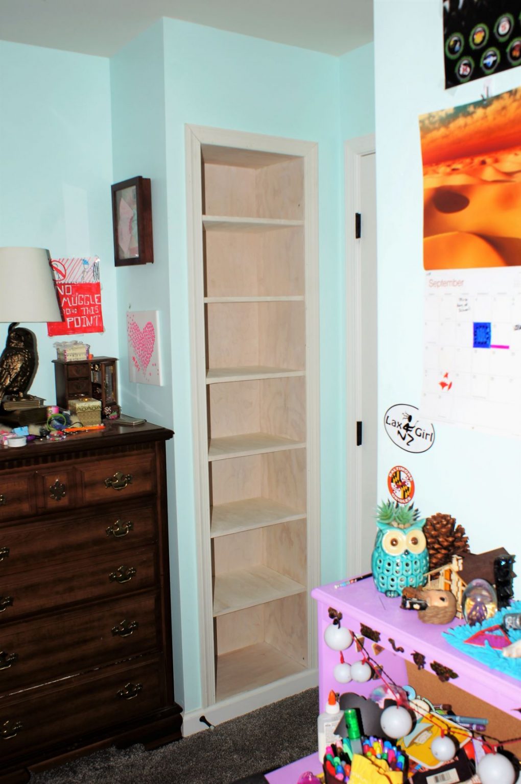 Use that Hidden Wall Space for a Recessed Bookcase » Cathartic Crafting